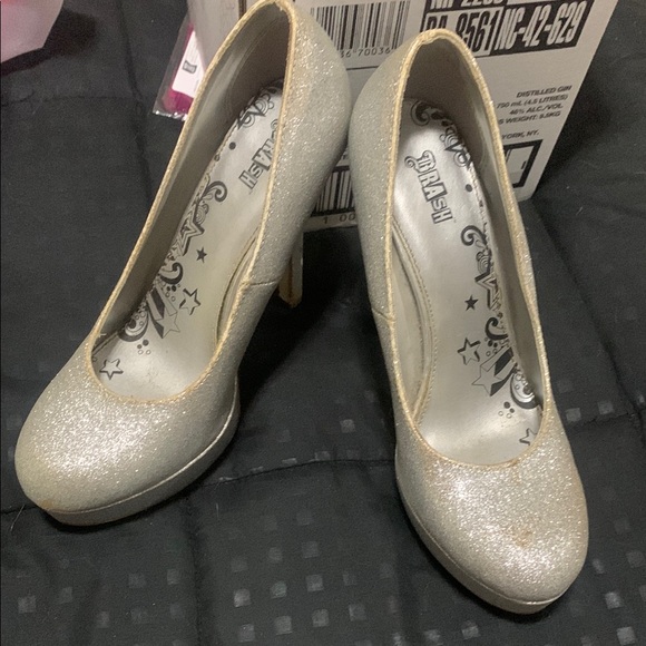 Brash | Shoes | Brash Silver Sparkle Heels | Poshmark